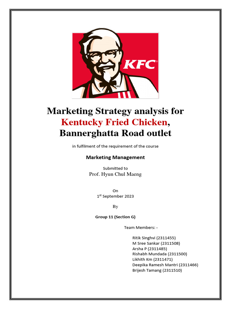 KFC Final Report 1730hrs | PDF