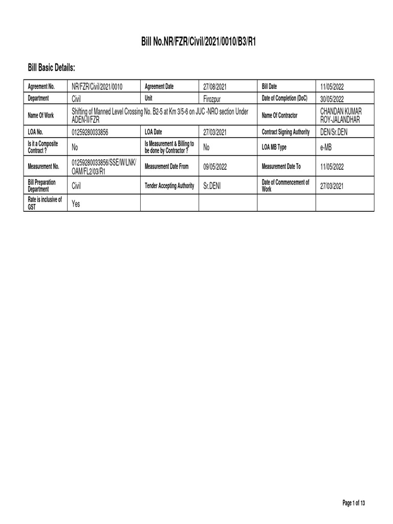 Detailed Bill | PDF | Pipe (Fluid Conveyance) | Concrete