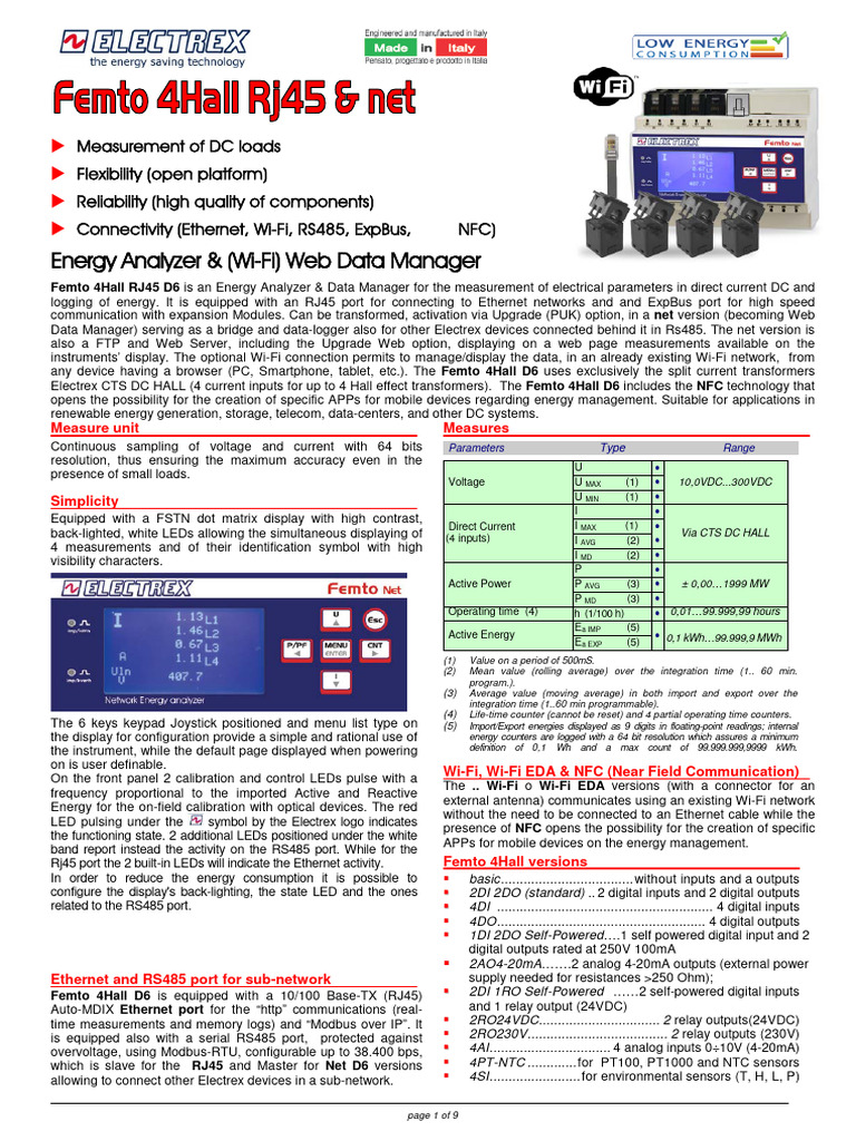 Data Sheet Femto 4Hall D6 | PDF