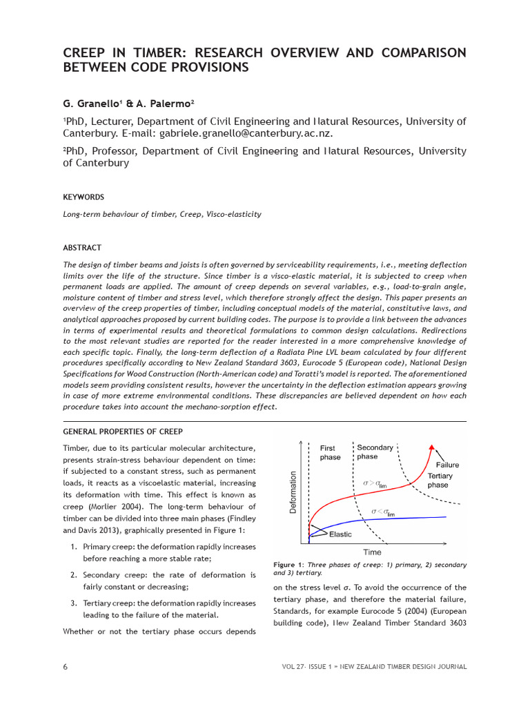 TDS - Published - CREEP IN TIMBER | PDF | Creep (Deformation ...