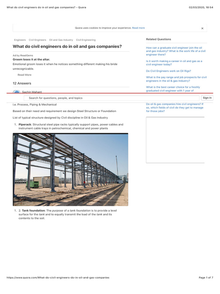 What Do Civil Engineers Do in Oil and Gas Companies? - Quora | Download ...