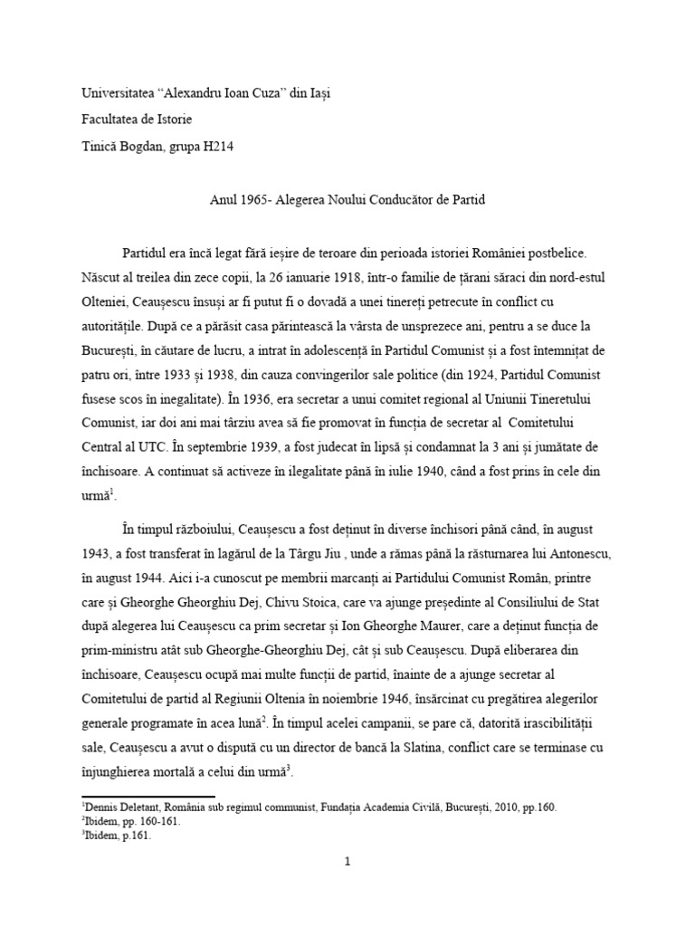 Referat 2 - România in Secolul XX | PDF