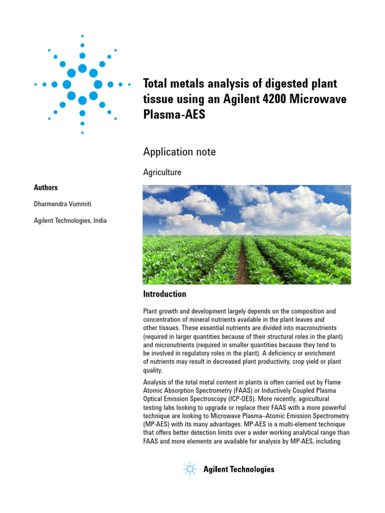 5991-5676EN App Note 4200 Mp-Aes Plants | PDF