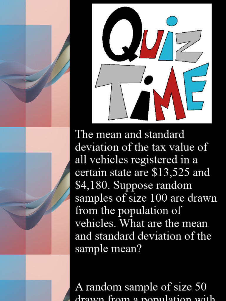 Mean and Sample Mean Calculations | PDF | Standard Deviation | Mean
