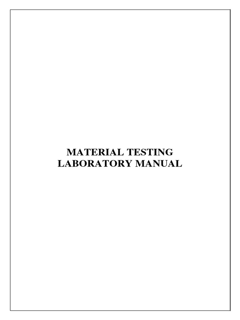 Material Testing Lab Manual | PDF