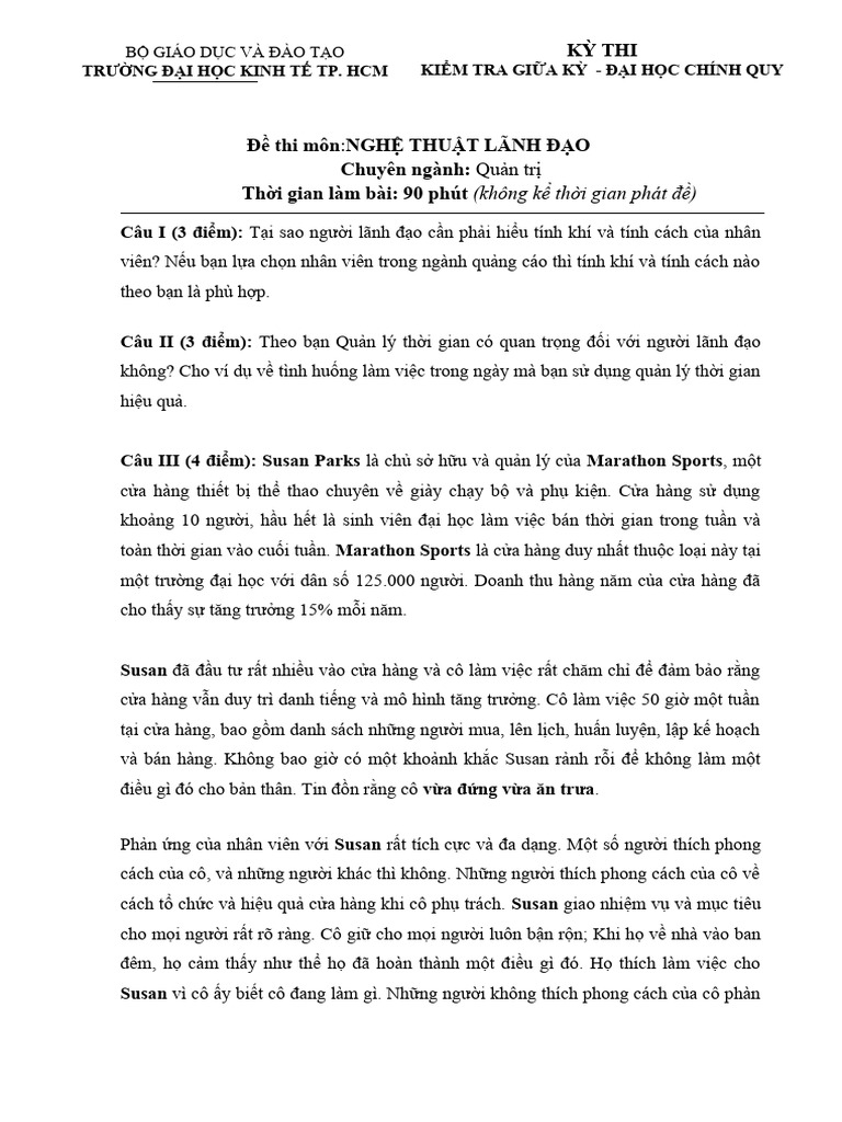 Đề thi giữa kỳ môn NTLD ST5 | PDF