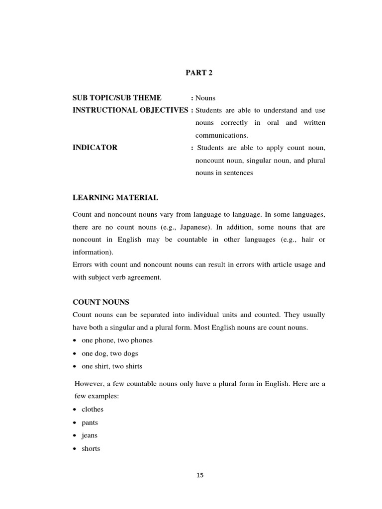 Noun | PDF | Noun | Plural