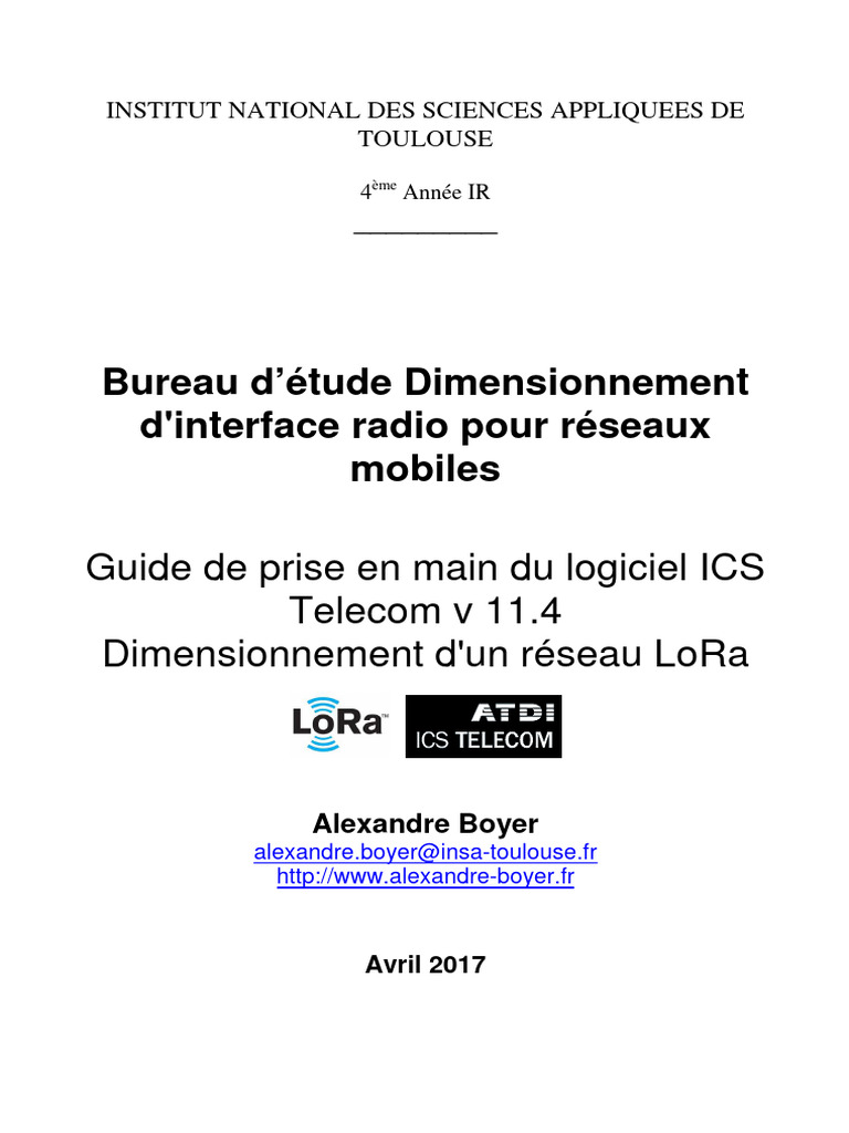 Aide Logiciel ICS Telecom LoRa Planning 2017 | PDF | Télécommunications ...
