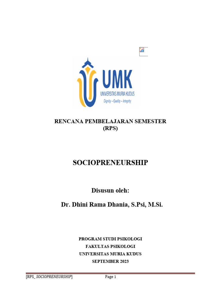 Rps Sociopreneurship Gasal 2022-2023 (MBKM) Khasan | PDF