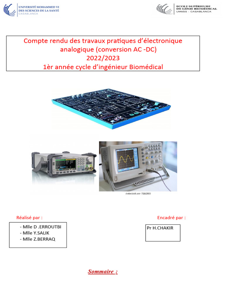 Compte Rendu TP Électronique Analogique | PDF | Redresseur | Diode