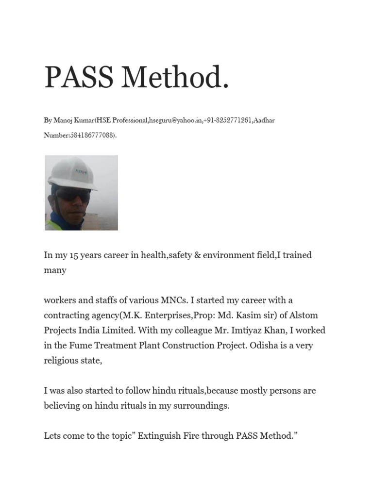 PASS Method. | PDF | Career & Growth