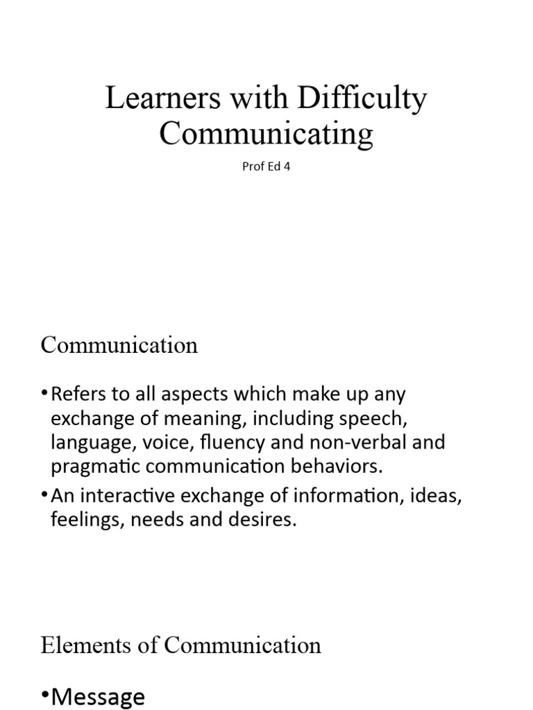 Learners With Difficulty Communicating | PDF | Speech | Autism Spectrum