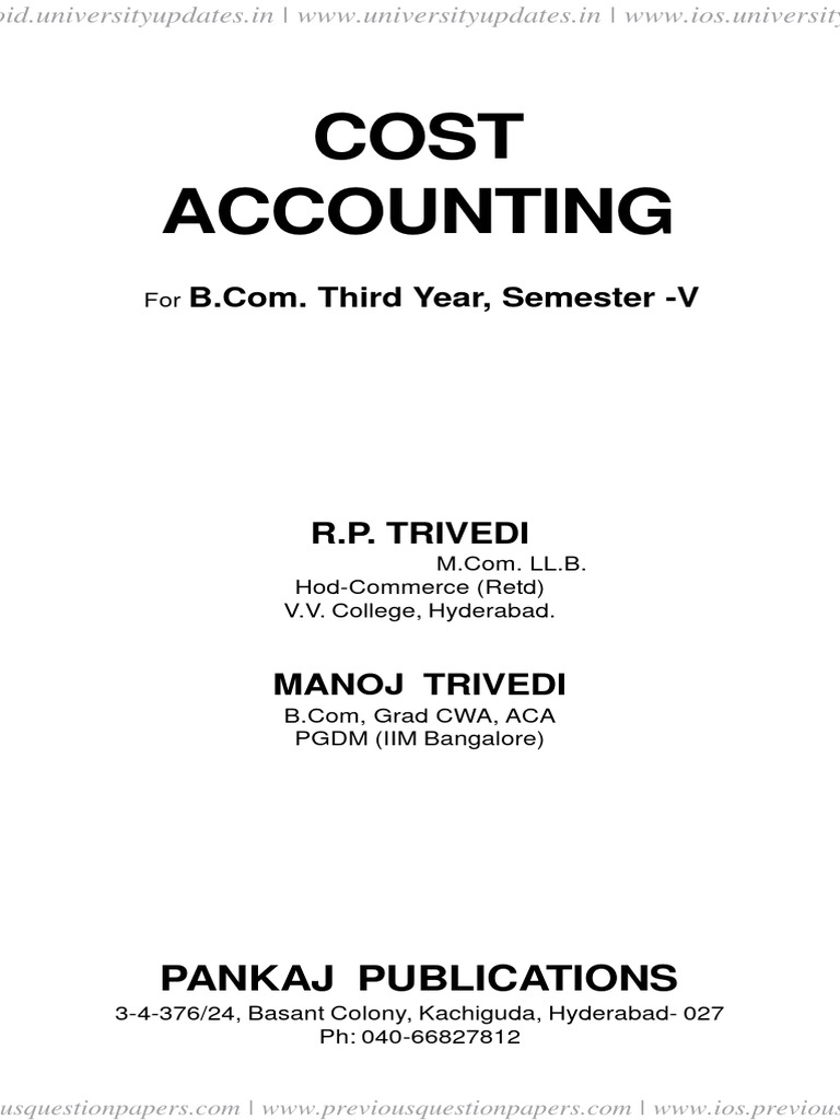 Cost Accounting Sem-5 | PDF