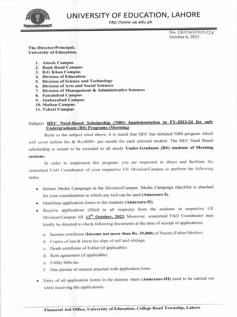 1-Scan Letter To Campuses | PDF