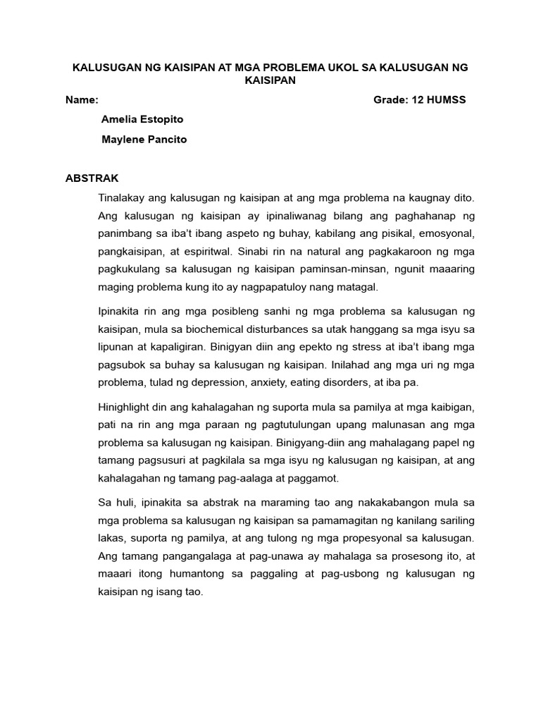 Filipino Abstrak | PDF