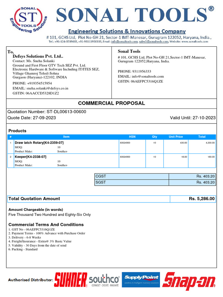 Defsys Solutions 2.commercial - Proposal - 00600 | PDF | Computing