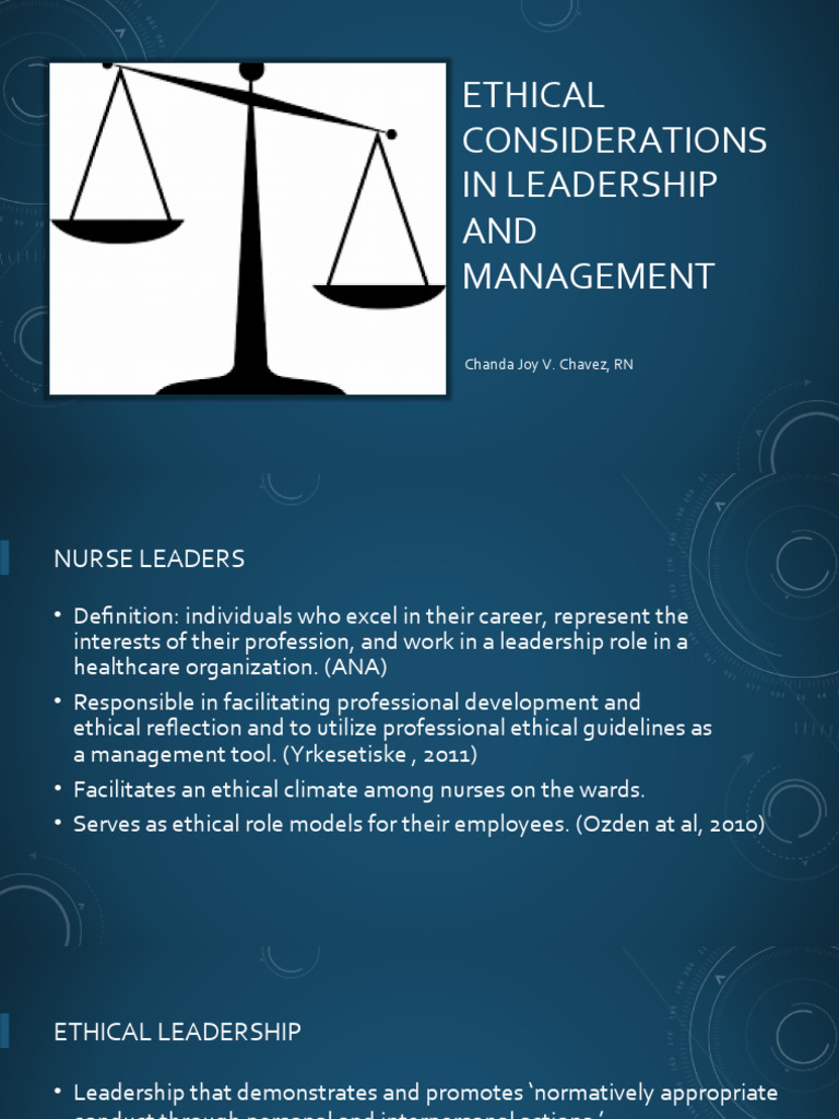 Ethical Considerations in Leadership and Management | PDF