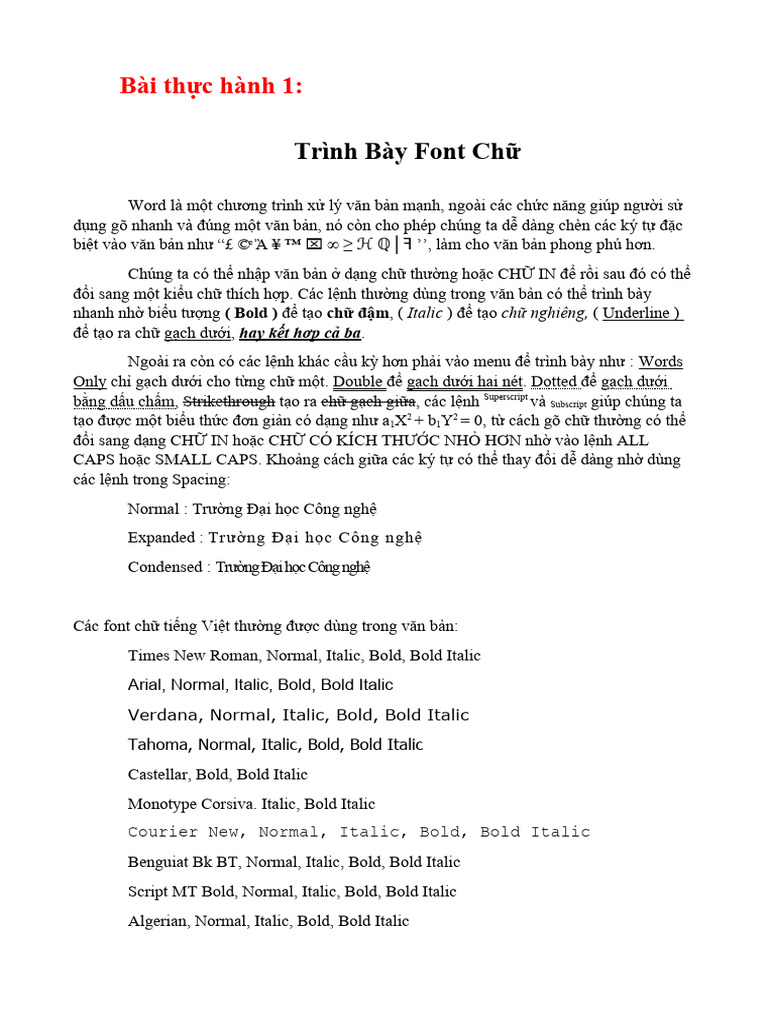 Trình Bày Font CH | PDF