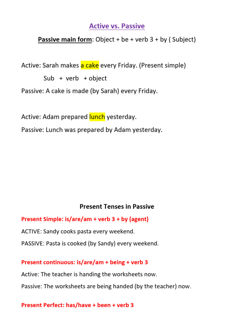 Passive Voice All Forms | PDF