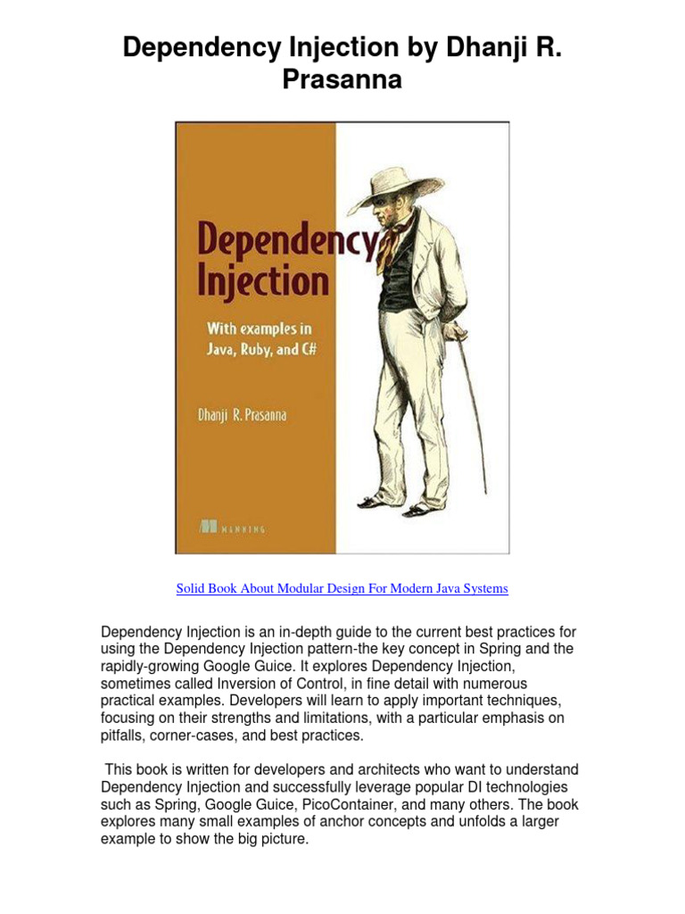 Dependency Injection by Dhanji R Prasanna - 5 Star Review | PDF | Computers