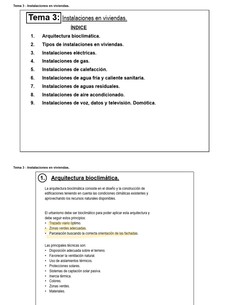 Tema 1 - Instalaciones en Viviendas. | PDF | Calor | Televisión