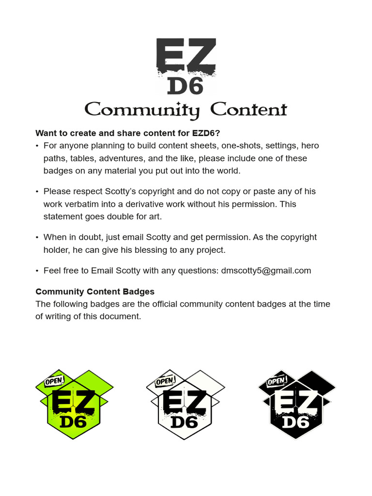 Ezd6 Community Content - 1 | PDF