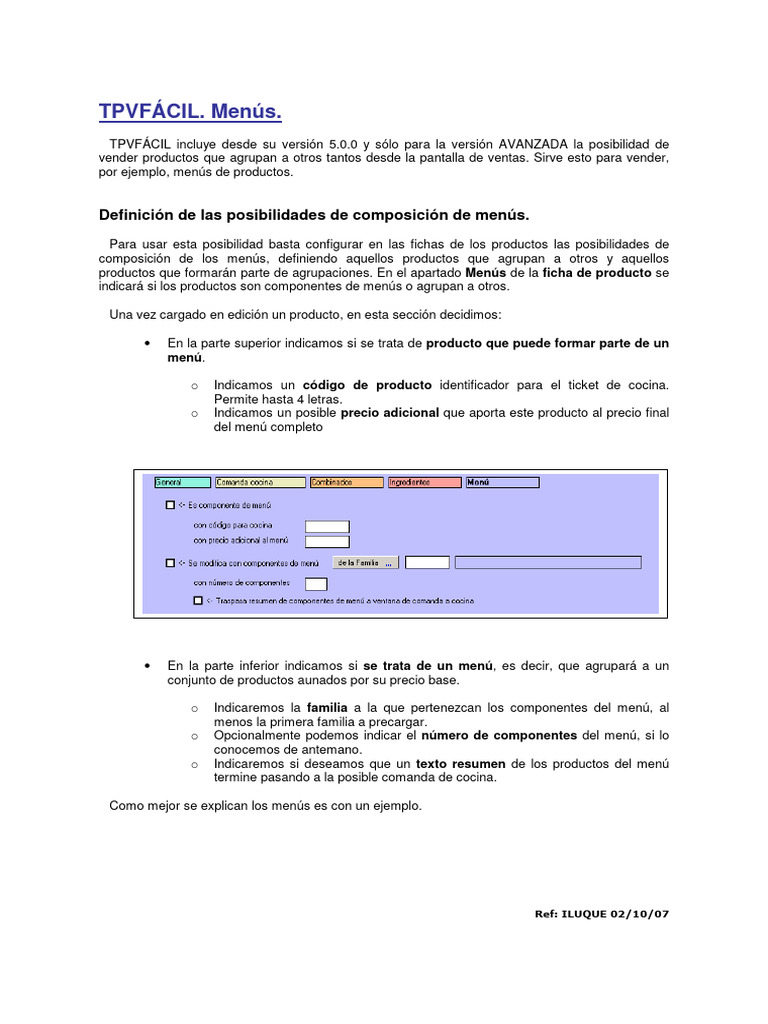 Manual 09 Menús | PDF | Finanzas y dinero | Hogar, jardinería y bricolaje