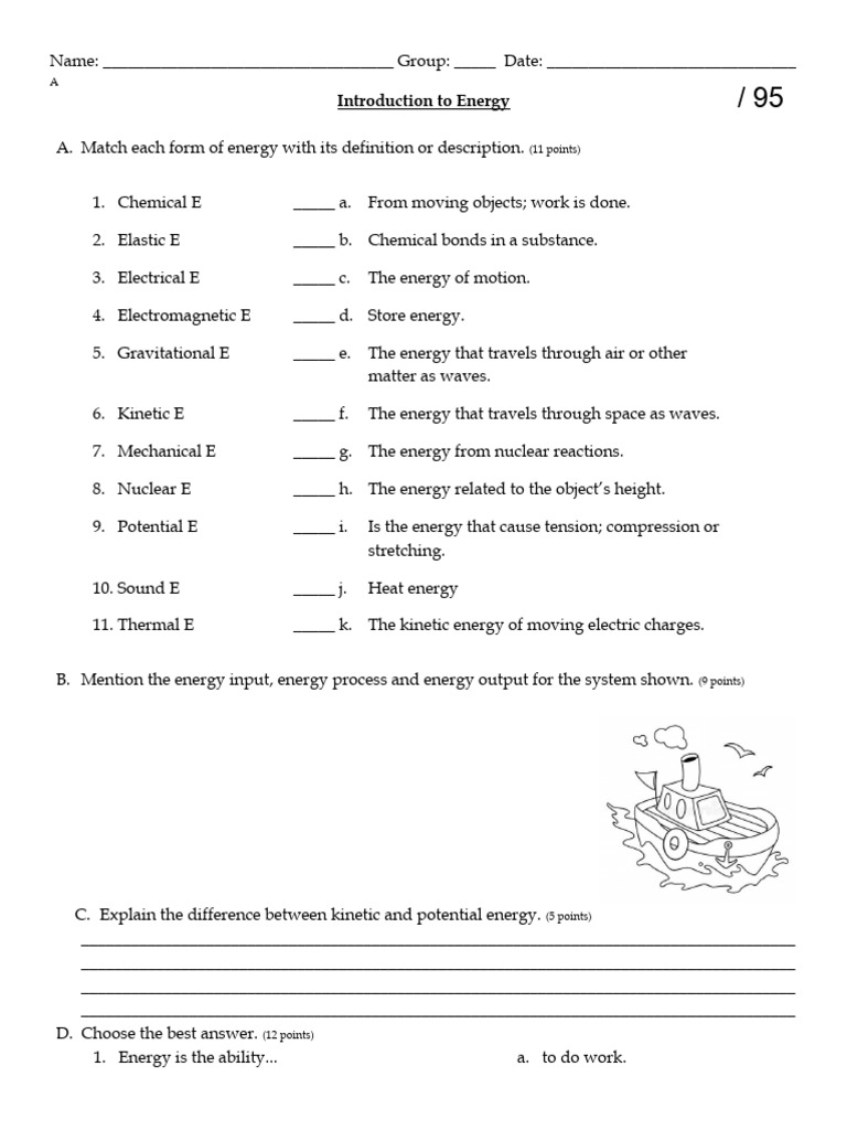 Test - Introduction To Energy | PDF | Kinetic Energy | Force