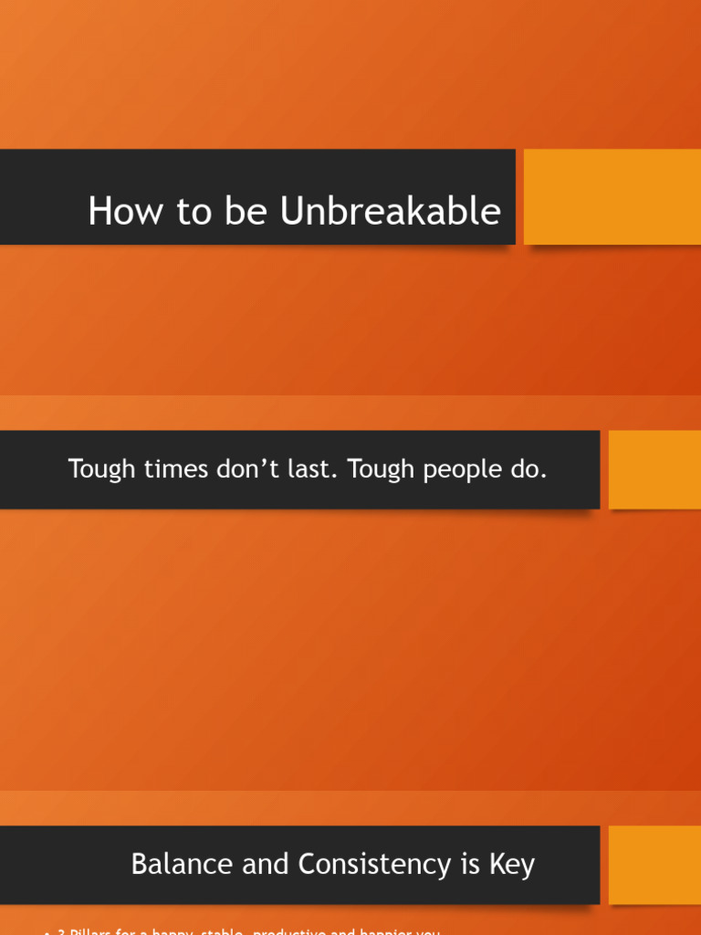 How To Be Unbreakable | PDF