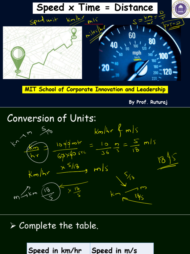 SpeedTimeDistance 3hr | PDF | Speed | Motion (Physics)