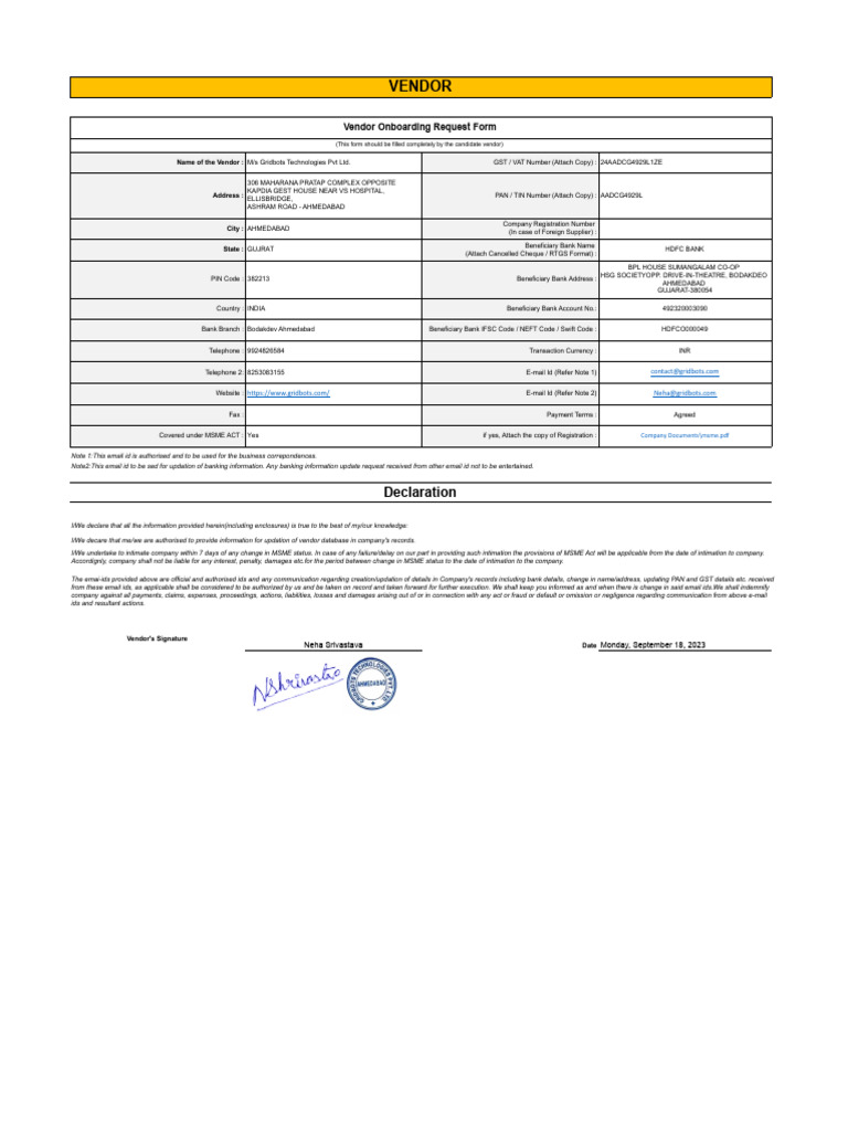 Carrier Vendor Onboard Process - V3.Xlsx - Vendor Onboarding Request ...