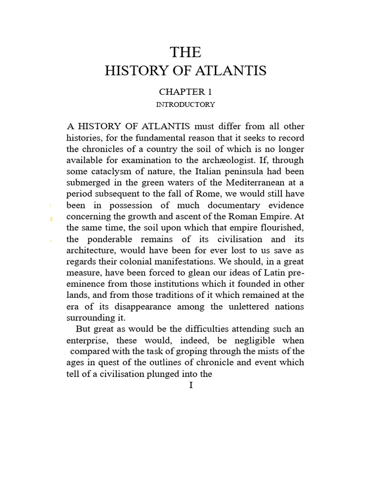History of Atlantis: Chapter 1 Summary | PDF | Travel | History