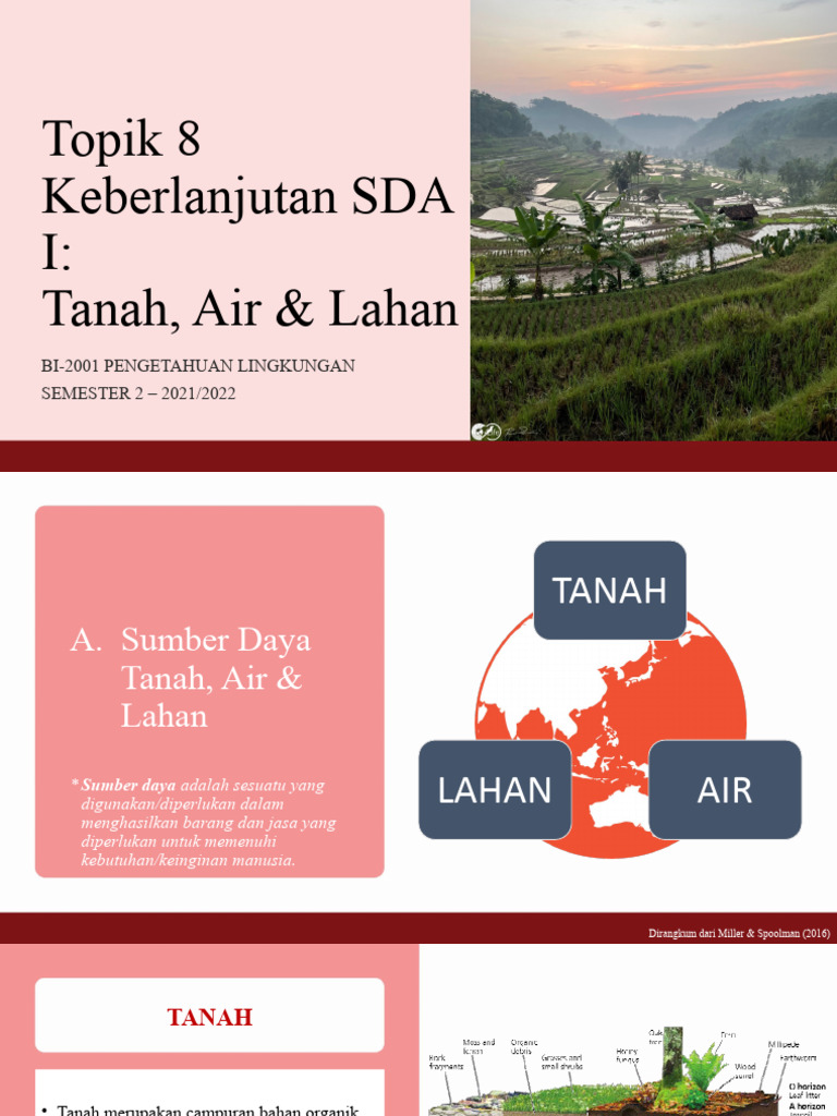 Minggu 9 Keberlanjutan SDA I - Tanah, Air Dan Lahan Edited - 2122-2 | PDF
