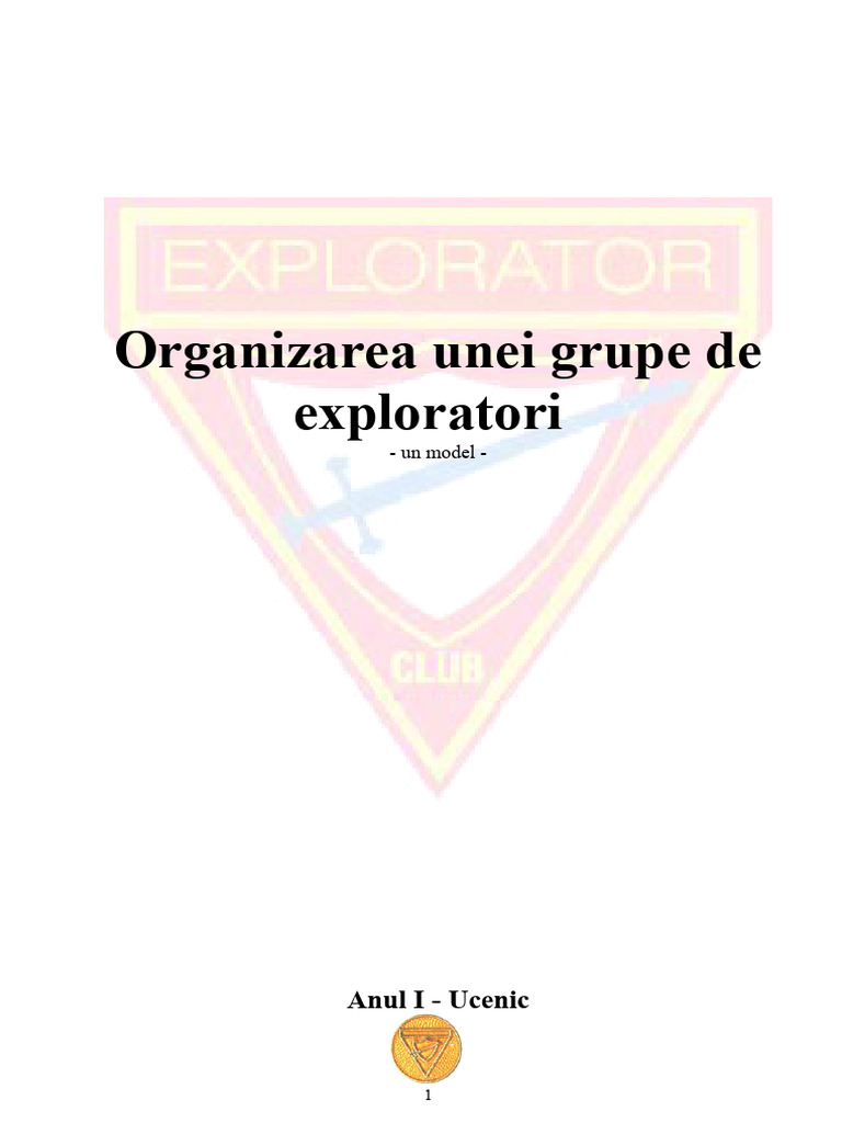 Organizarea Unei Grupe de Exploratori | PDF