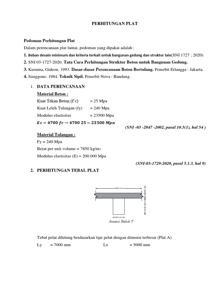 Plat - Plat Leufel - Pembebanan Balok | PDF