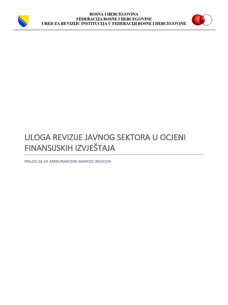 Uloga Revizije U Javnom Sektoru | PDF Uloga Revizije U Javnom Sektoru | PDF