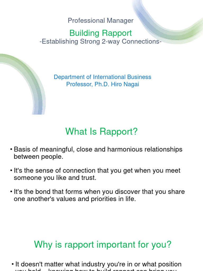 Building Rapport | PDF