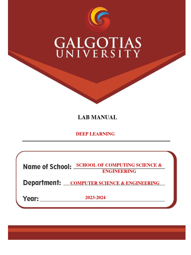 DL Lab Manual Student | PDF