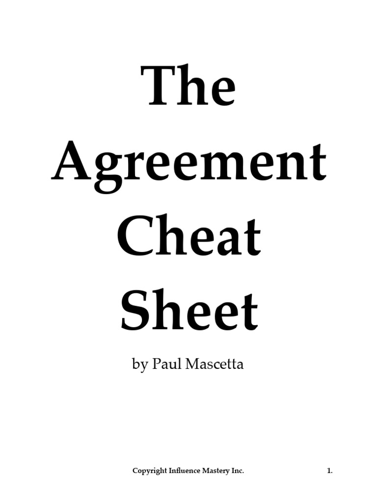 The Agreement Cheat Sheet | PDF