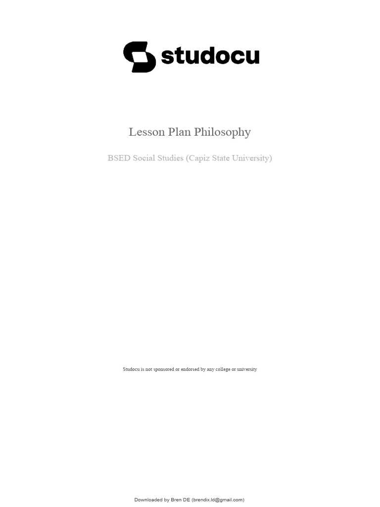 Lesson Plan Philosophy | PDF