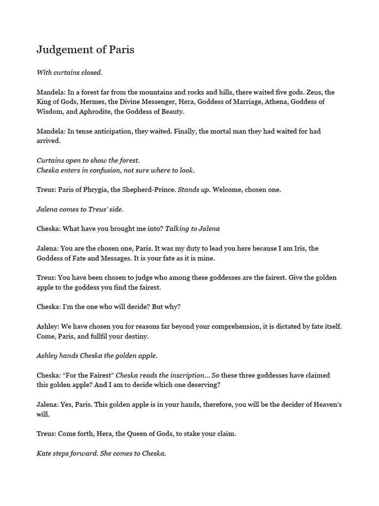 Judgement of Paris | PDF