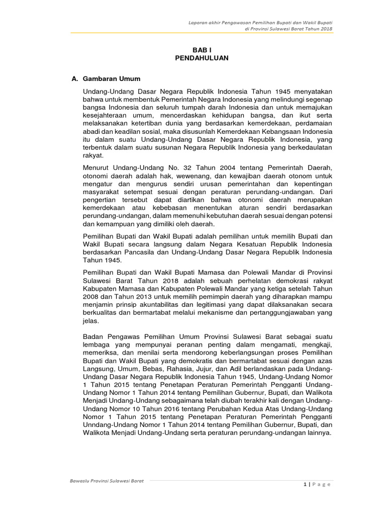 Laporan Akhir Pilkada 2018 | PDF