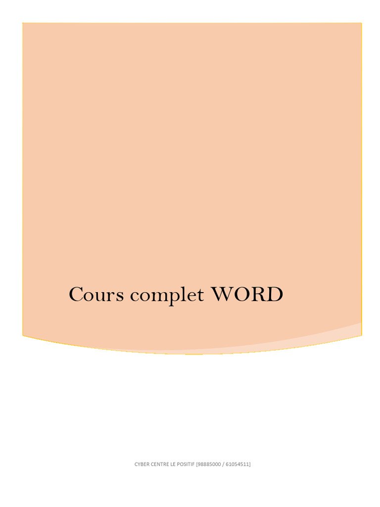 Cours Complet Word Le Positif | PDF
