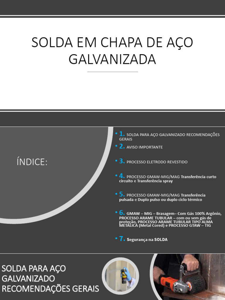 SOLDA CHAPAS GALVANIZADAS | PDF | Galvanização | Eletricidade