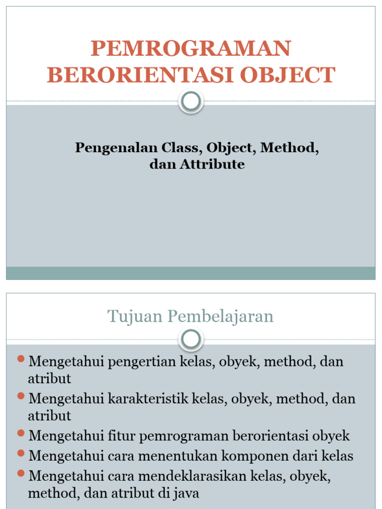 Pengenalan Class Object Method Attribute | PDF | Teknologi & Rekayasa