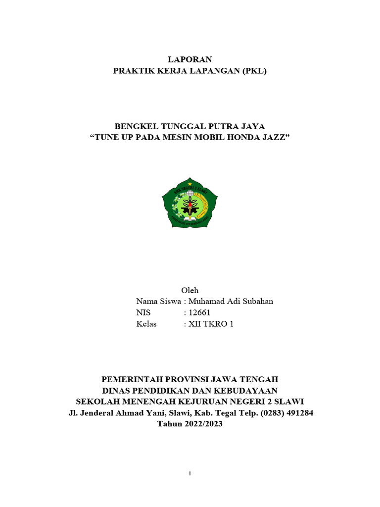Laporan PKL - Muhamad Adi Subehan | PDF
