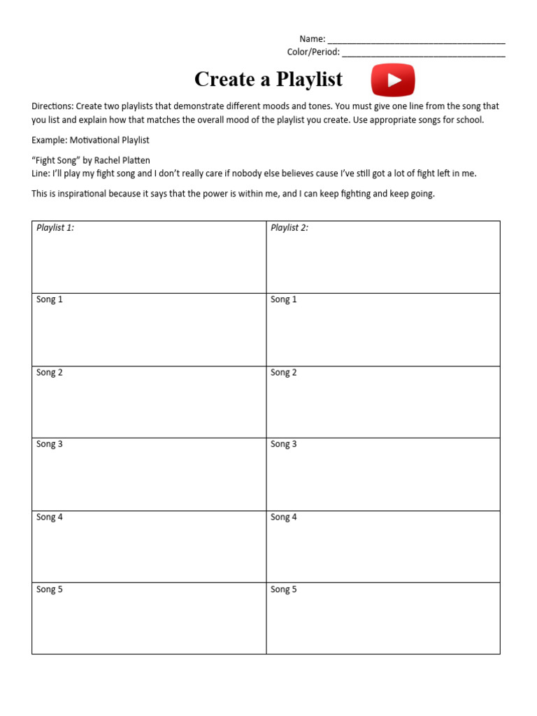 School Playlist Creation Guide | PDF | Art | Poetry