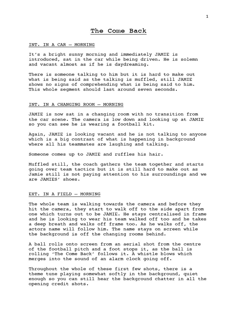 The Come Back Script | PDF