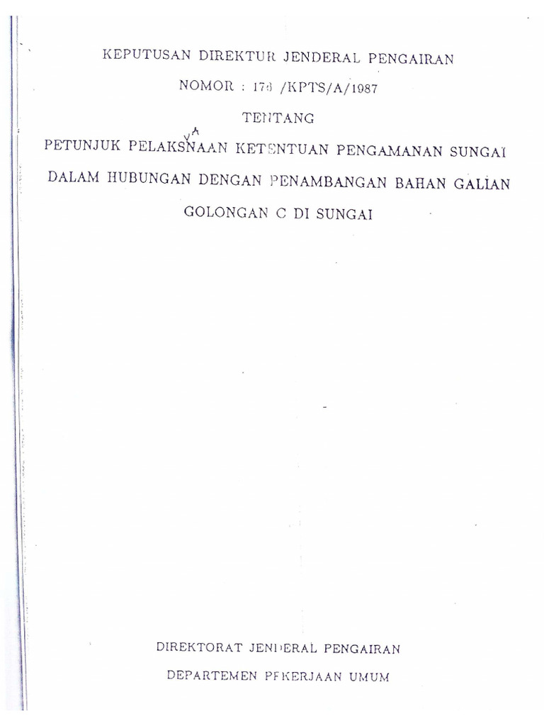 Kep Dirjend Pengairan No 176 - KPTS - A - 1987 | PDF