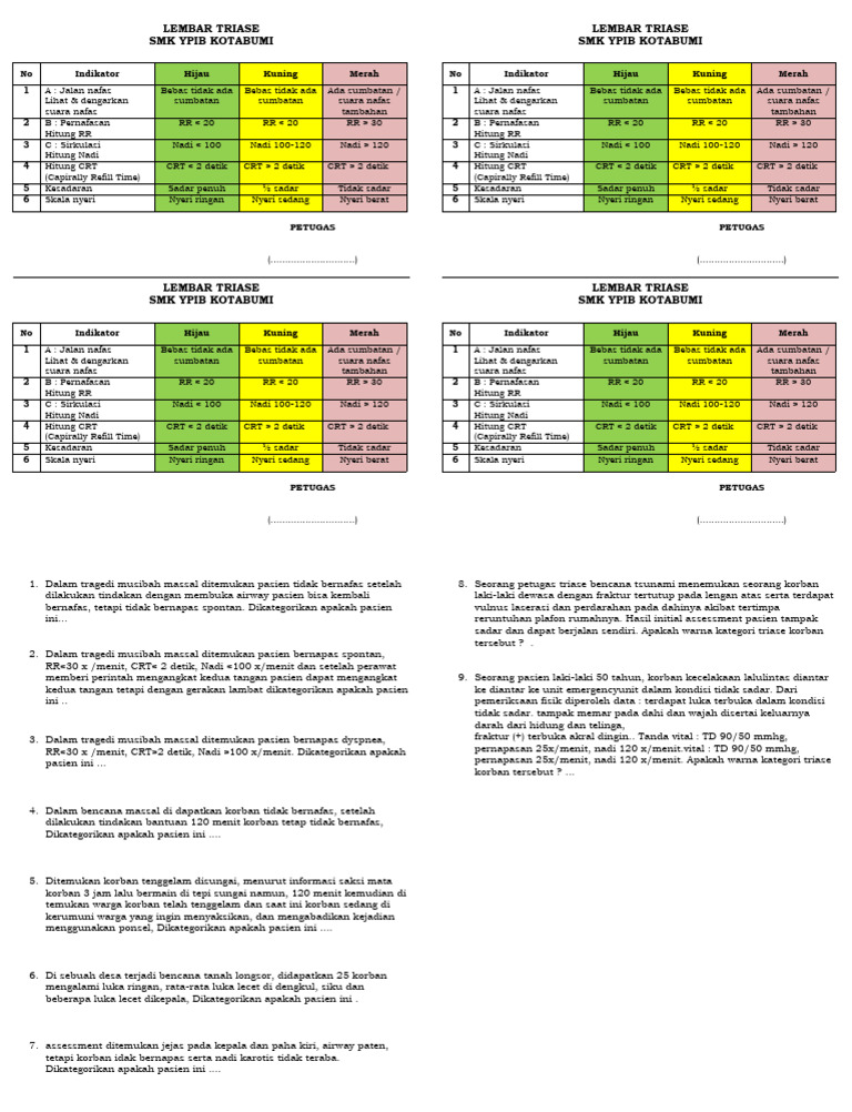 Lembar Triase | PDF